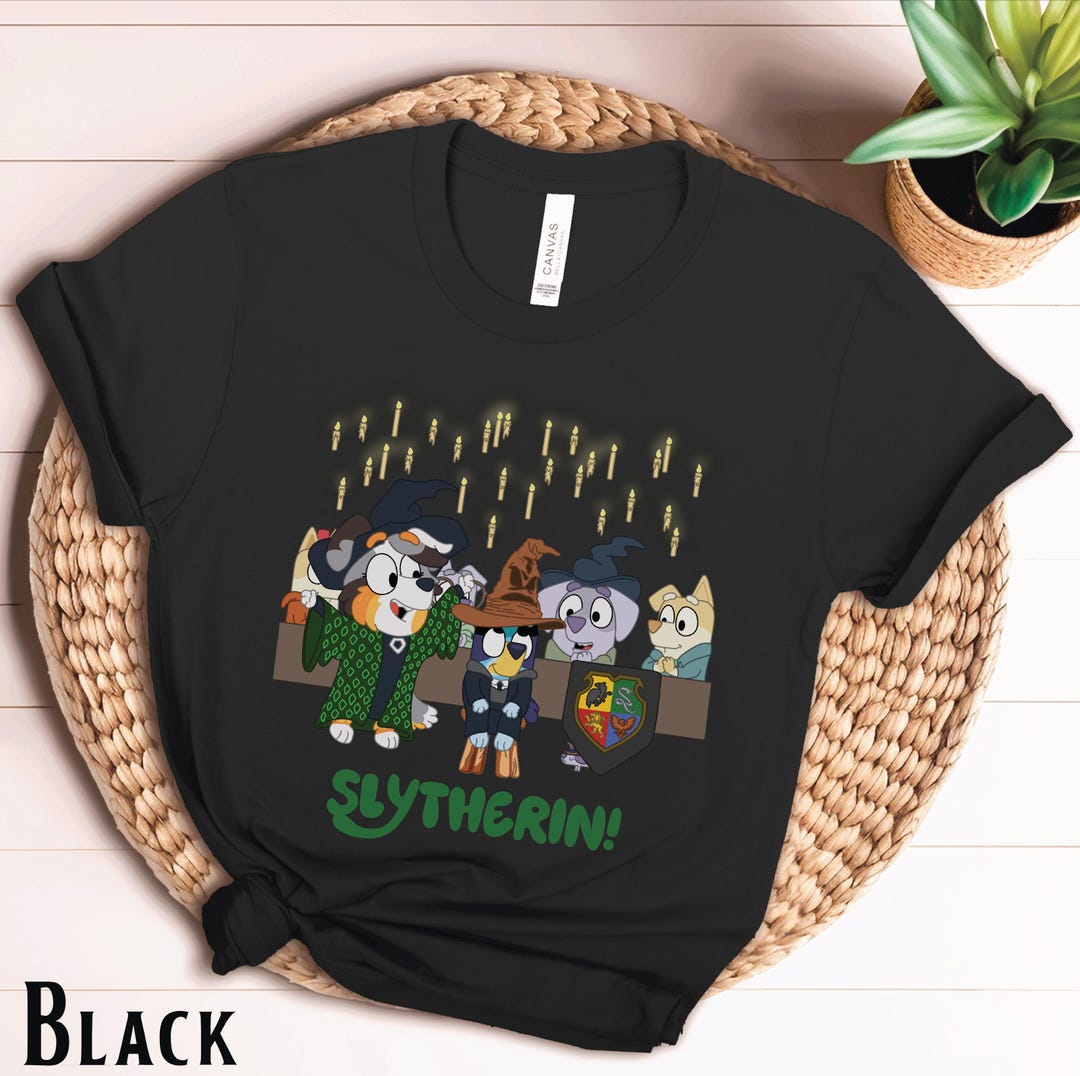 Bluey X Wizard Houses T-shirt Bluey and Bingo Tee Bluey Magical School ...