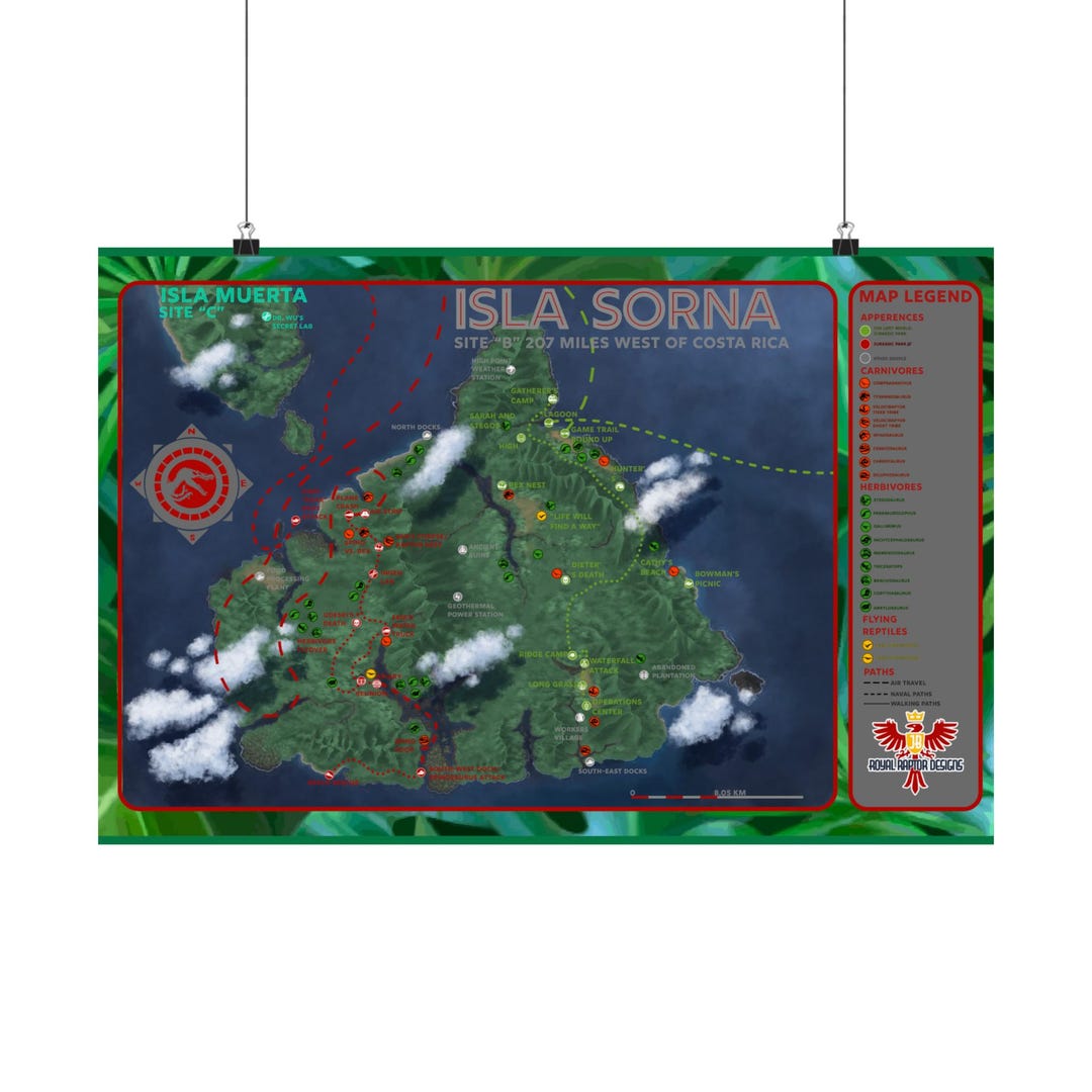 Isla Sorna Map - Etsy