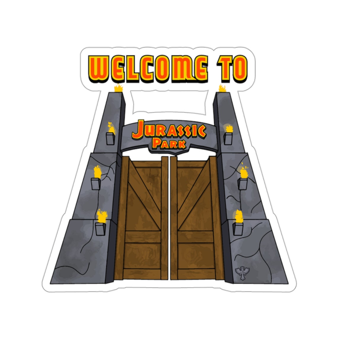 Welcome to Jurassic Park Gate Sticker Jurassic Park Sticker Jurassic ...