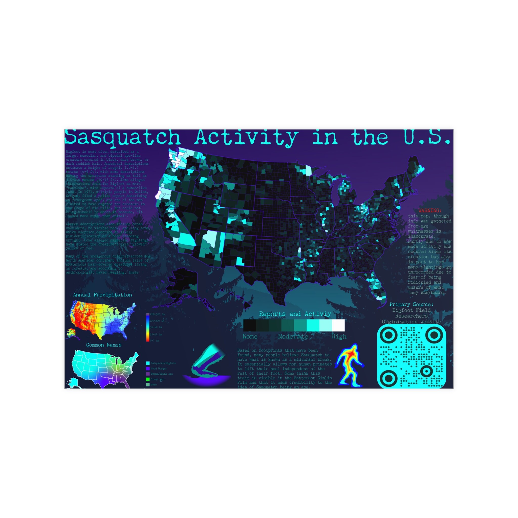 Sasquatch Sightings World Map