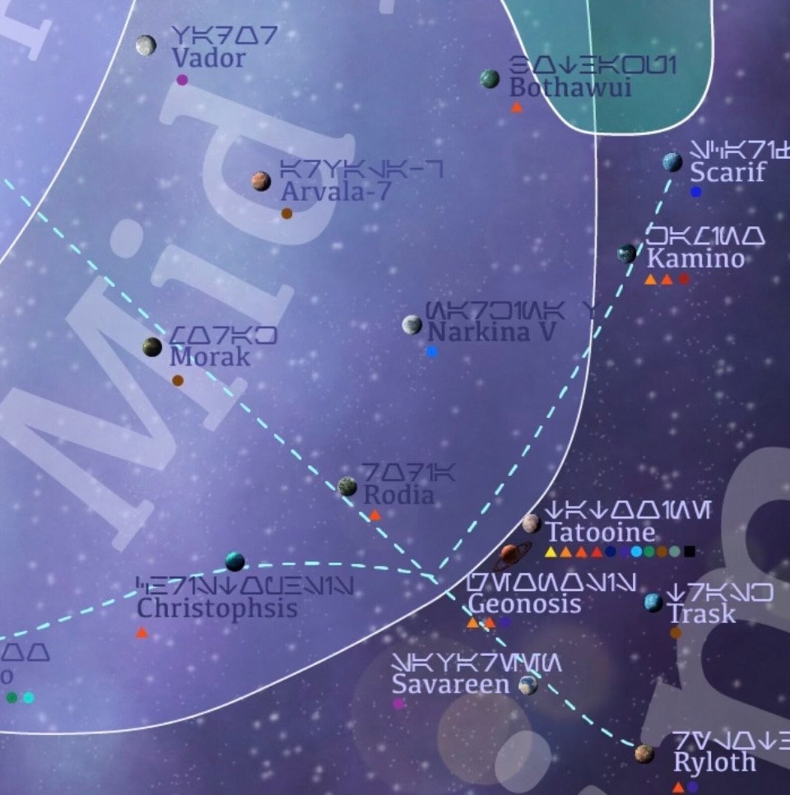 Star Wars Galaxy Exploration Map Star Wars Poster Clone Wars Map Star ...