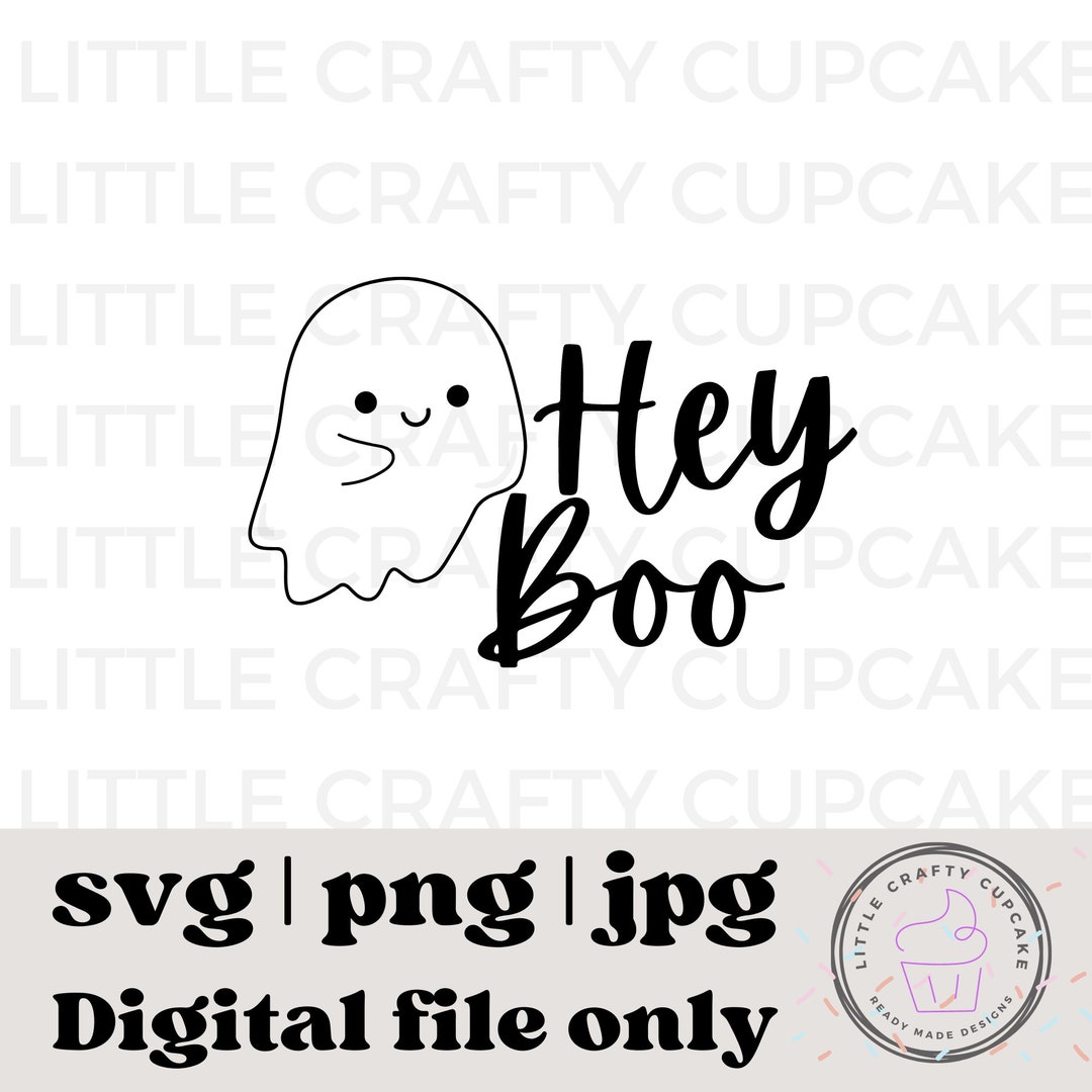 Hey Boo Ghost SVG | Cute Halloween Design (digital Download) - Etsy