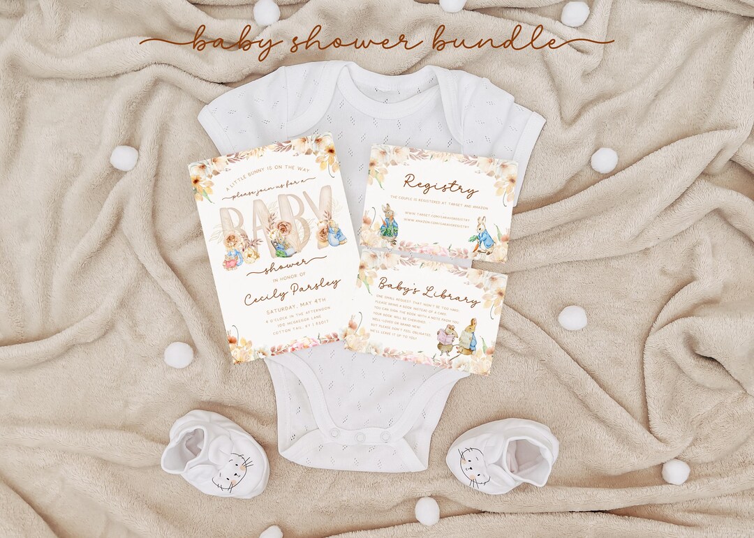 Invitación imprimible para baby shower con insertos para solicitar ...