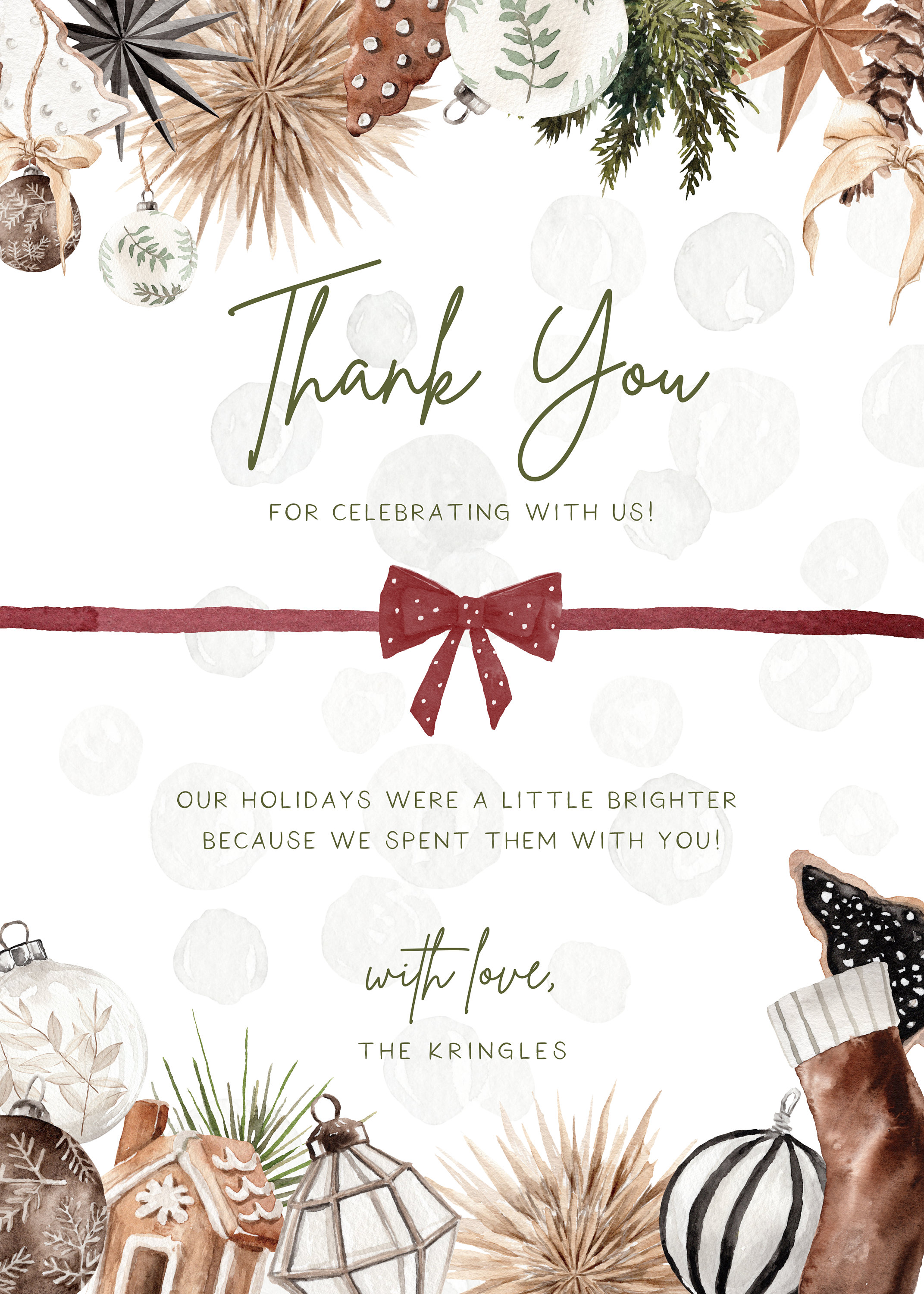 Printable Christmas Thank You Card: Holiday Party (INSTANT DOWNLOAD) - Etsy
