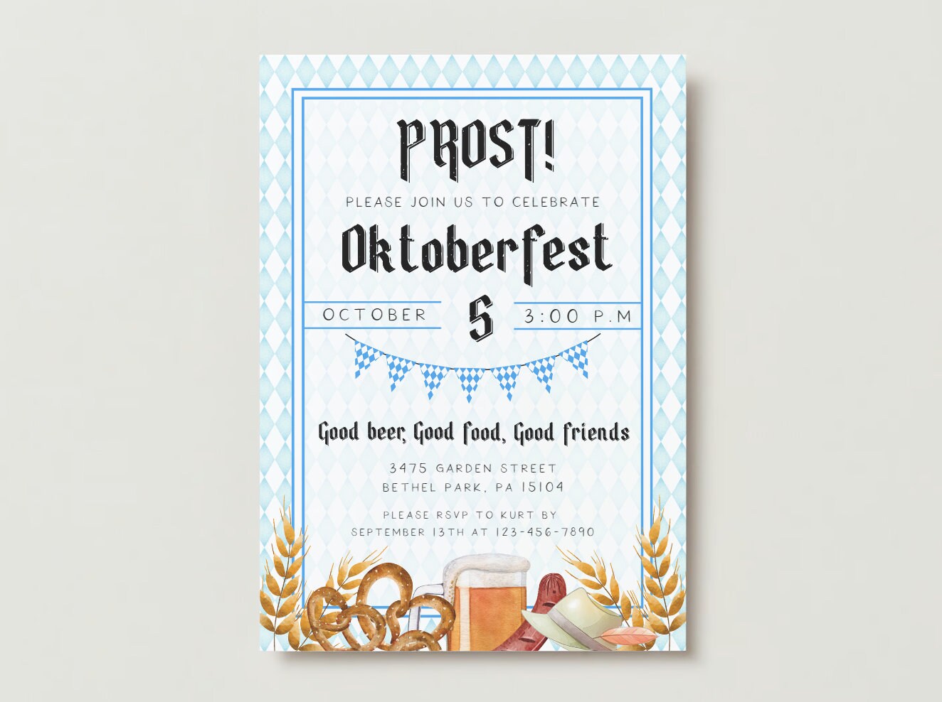 Printable Oktoberfest Invitation, Party Invitation, INSTANT DOWNLOAD - Etsy