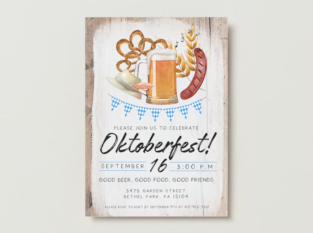 Printable Oktoberfest Invitation, Party Invitation, INSTANT DOWNLOAD - Etsy