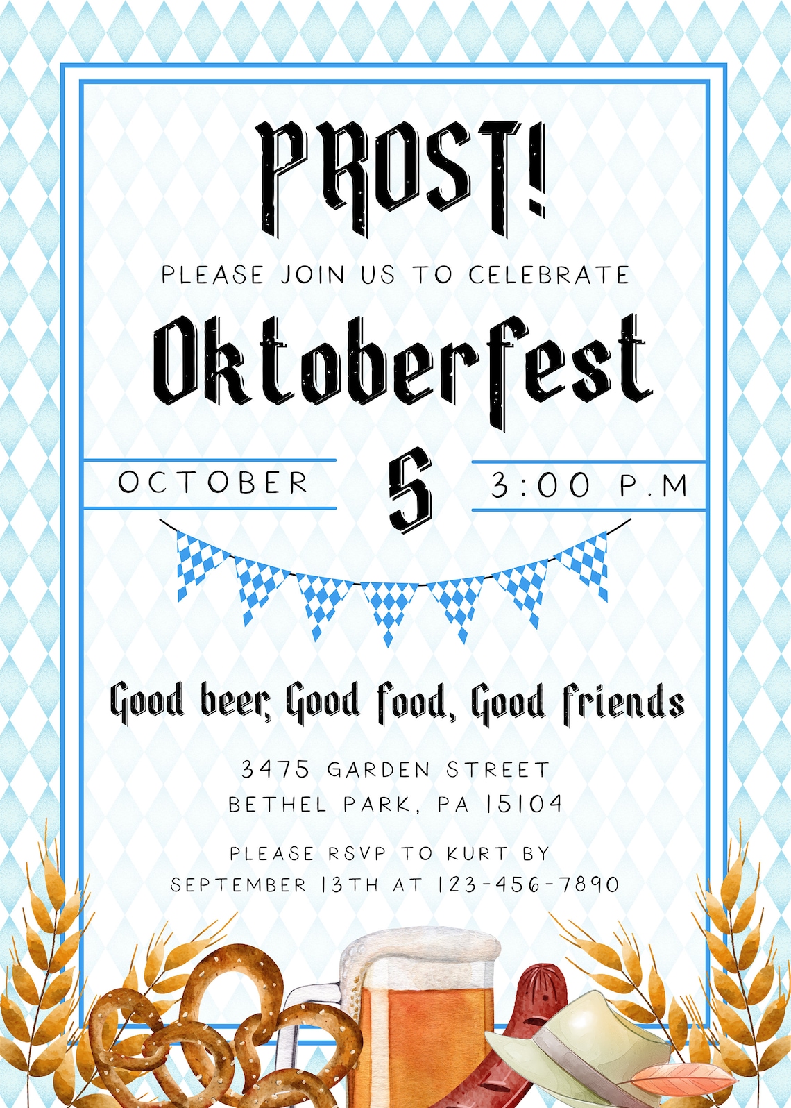 Printable Oktoberfest Invitation, Party Invitation, INSTANT DOWNLOAD - Etsy