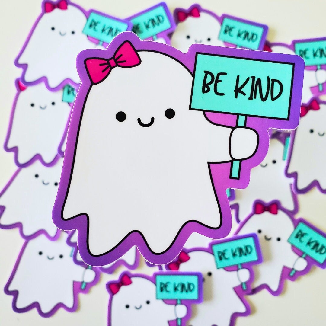 Be Kind Ghost Sticker - Ghost Sticker - Hydroflask Sticker - Laptop ...