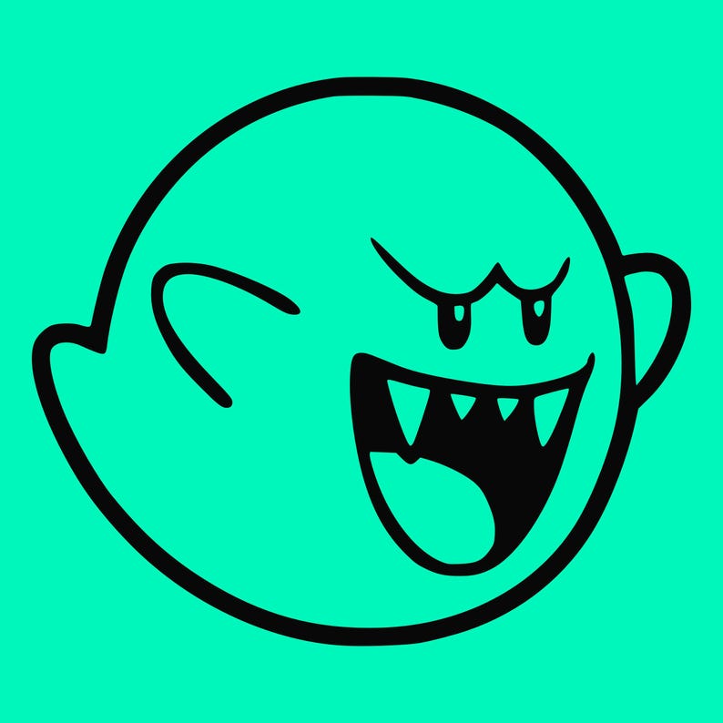 Ghost Mario Super Kart Logo Cutting Cut File SVG PNG Cricut Brother ...