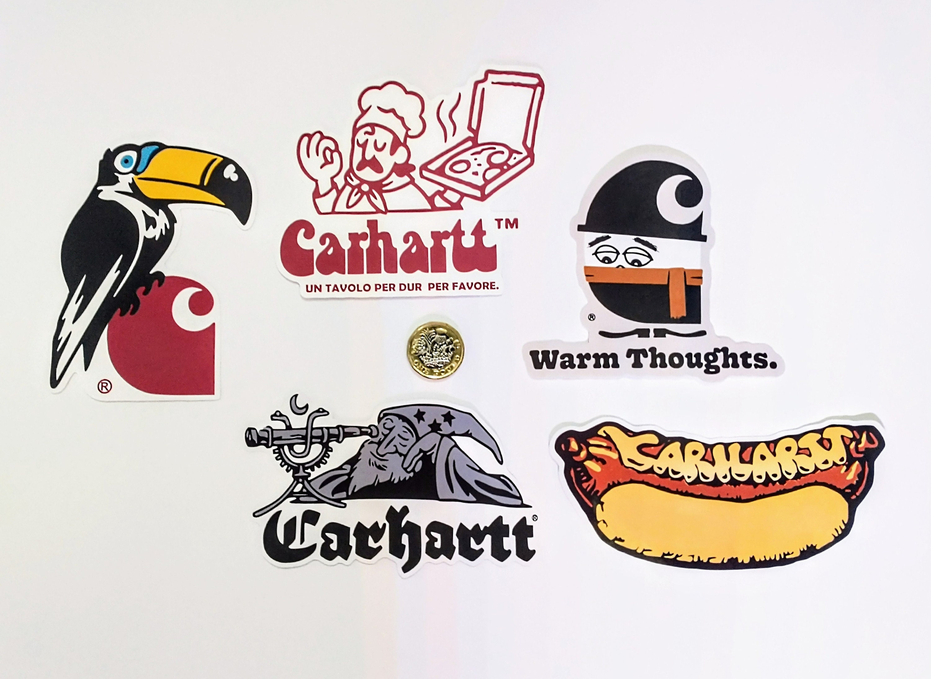 Carhartt Stickers 5 Pack WIP Designs Skateboard Laptop Sticker - Etsy UK