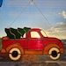 Little Red Truck Hauling a Christmas Tree - Etsy