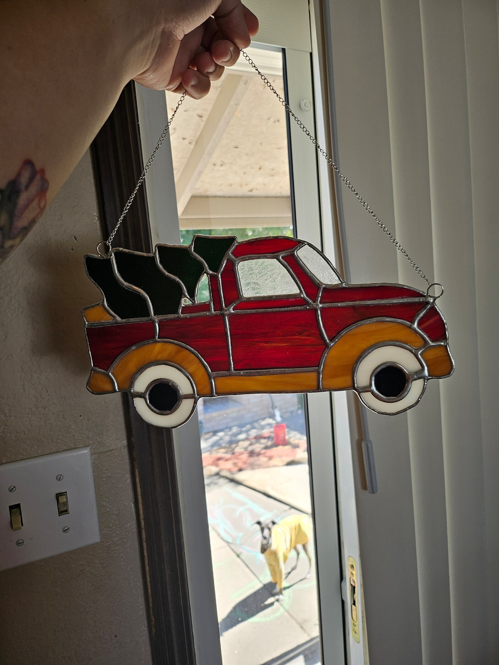 Little Red Truck Hauling a Christmas Tree - Etsy