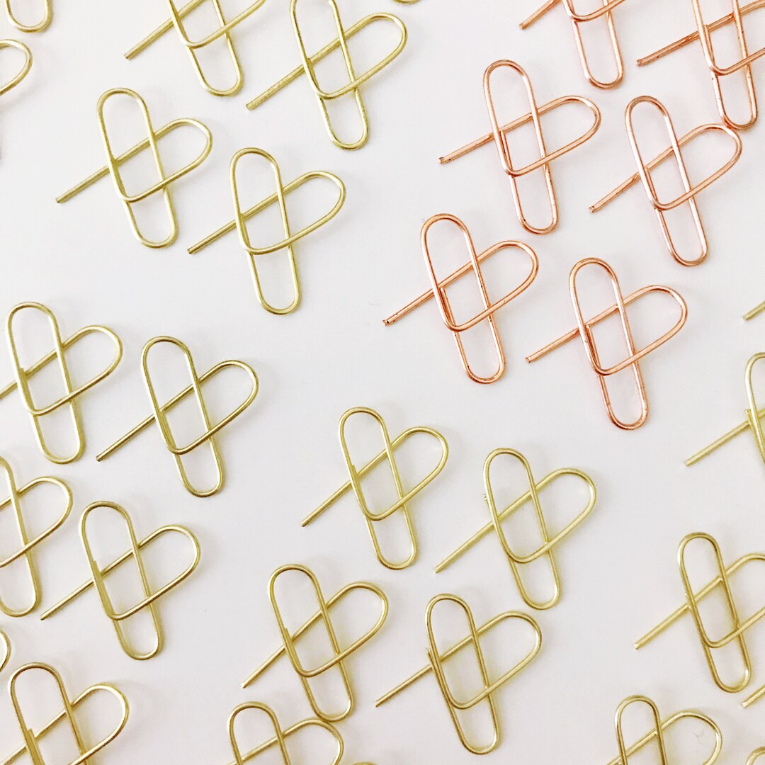 Bulk Heart Paper Clips: Gold, Rose Gold, Silver, Black - Etsy
