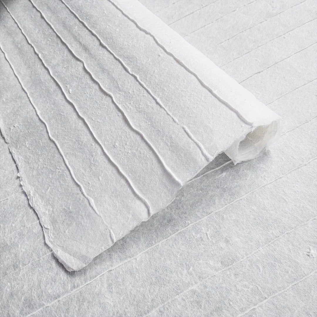 Handmade Stripe Marking Kozo Paper (white) - Thai Mulberry Paper by ...