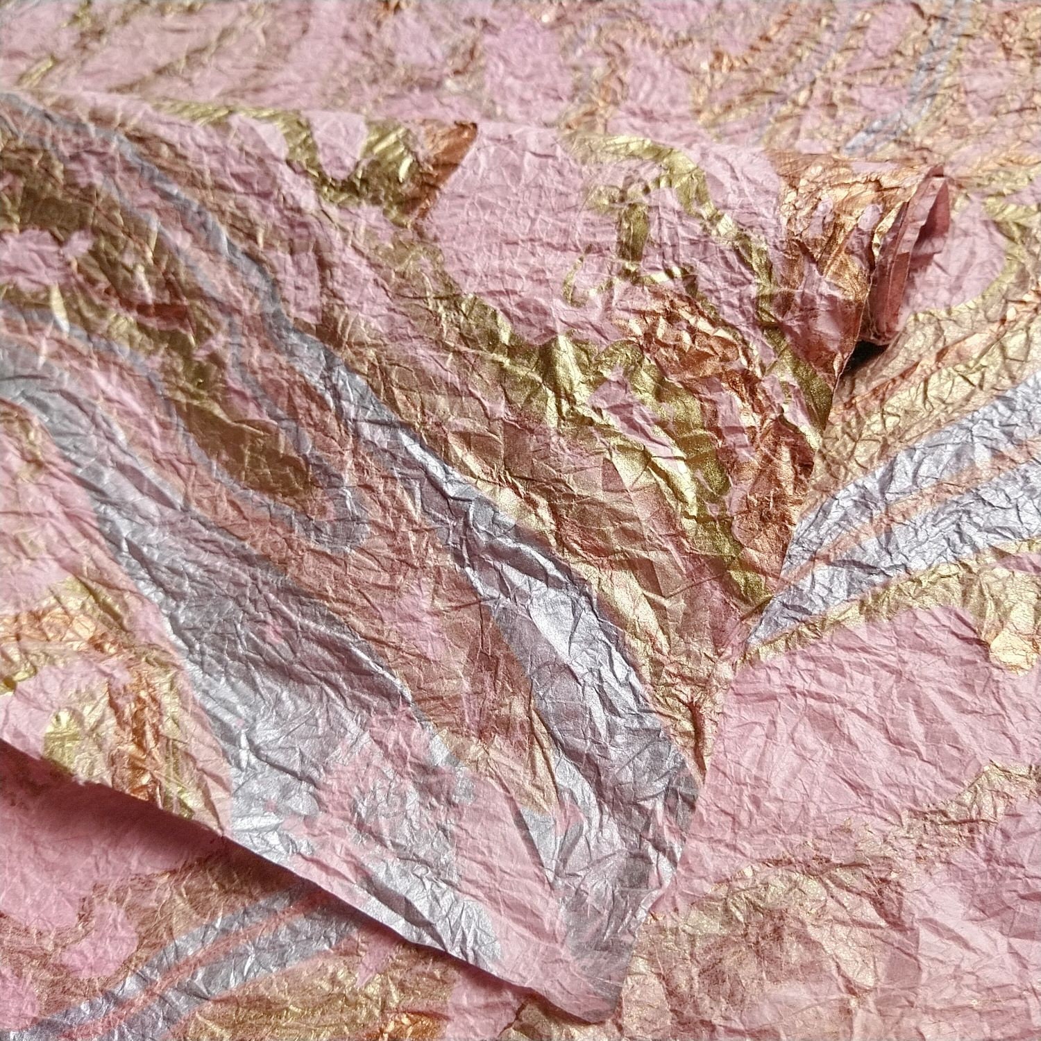 Milano Marble Momigami Kozo Washi Paper design 15, Pink Thai Mulberry ...