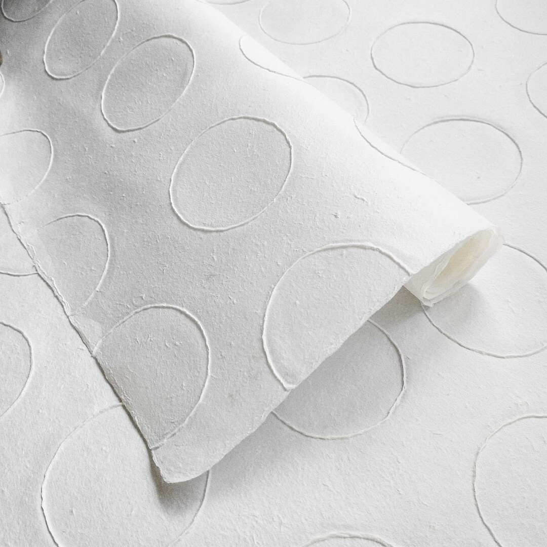 Handmade Circle Marking Kozo Paper (white) - Thai Mulberry Paper by ...