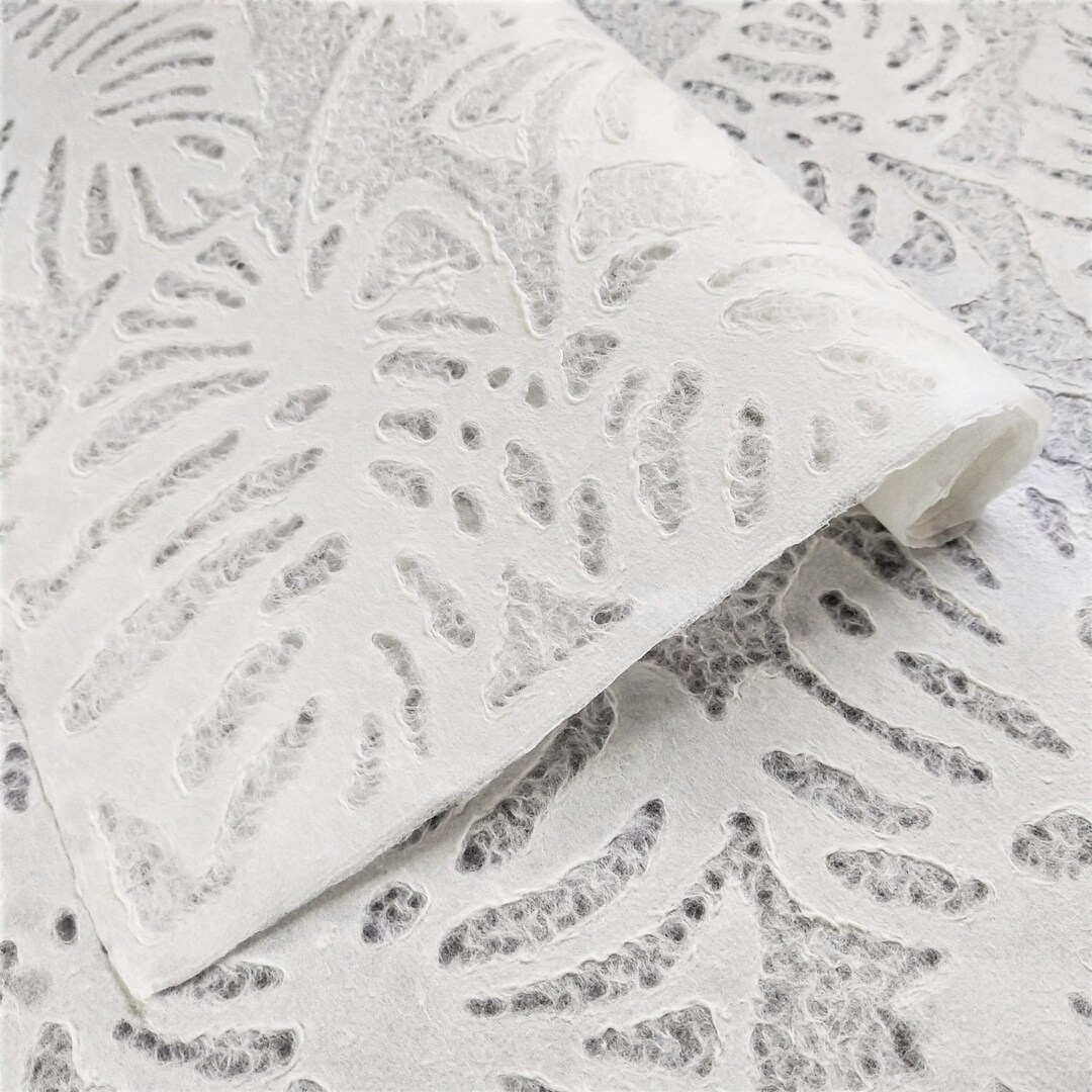 Handmade Lace Kozo Washi Paper (monstera Pattern) - Thai Mulberry Paper ...