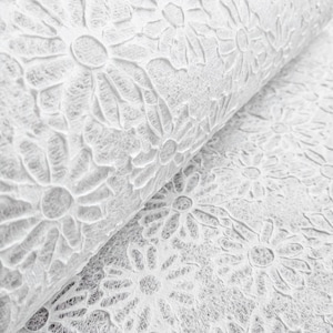 Handmade Embossed Lace Kozo Paper (daisy, White) - Thai Mulberry Paper ...