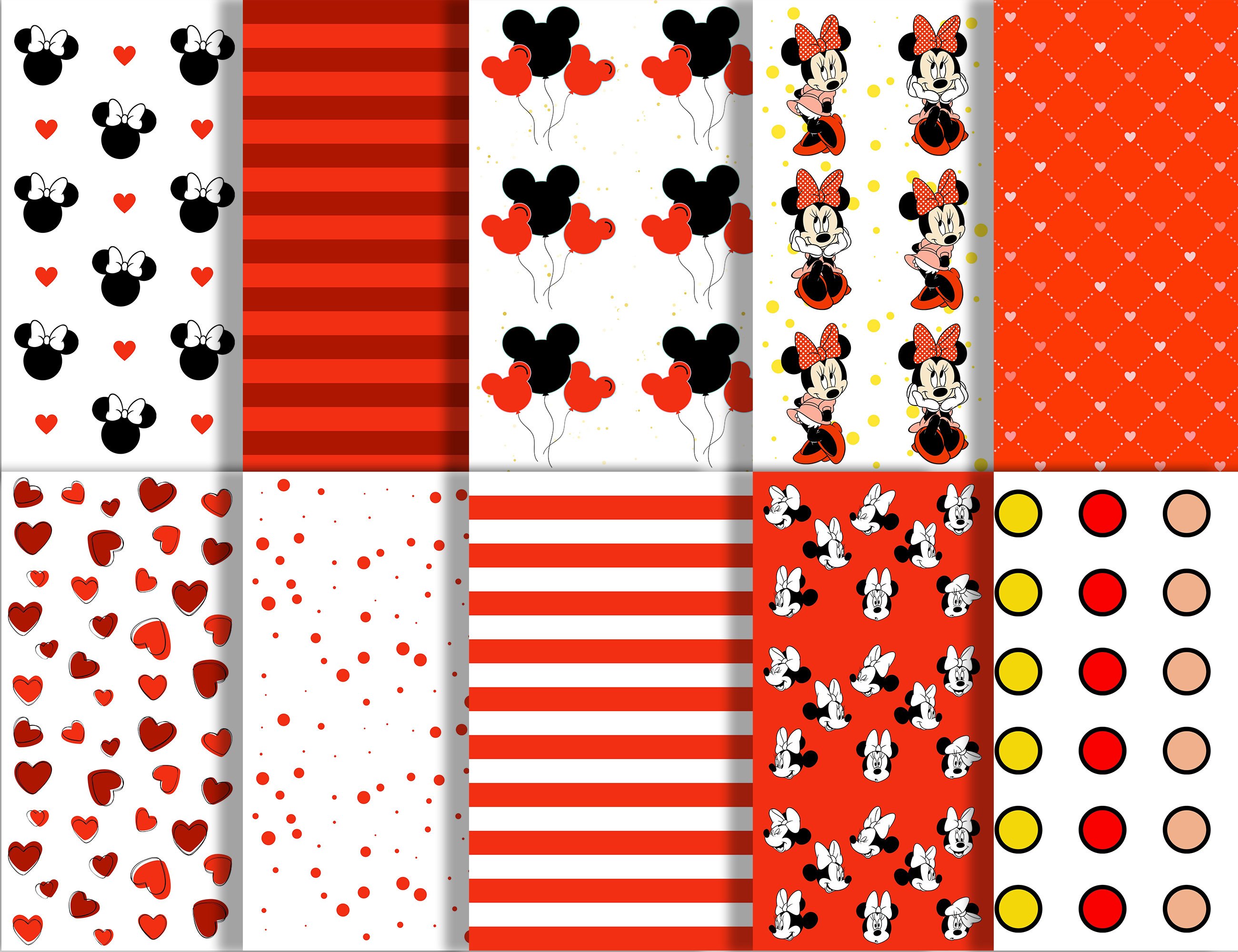 SALE Minnie Mouse Digital Paper,minnie Scrapbook,minnie Mouse Party ...