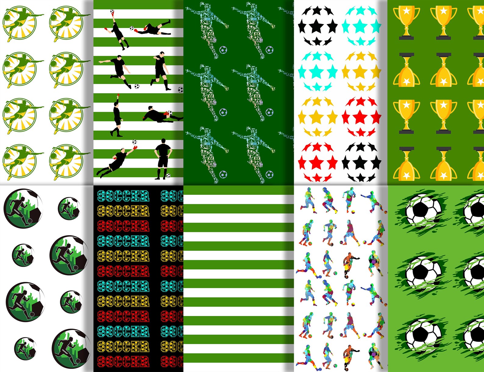 Soccer Digital Paper, Football Paper, Football Player Paper Pack, Sport ...