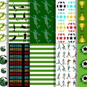 Soccer Digital Paper, Football Paper, Football Player Paper Pack, Sport ...