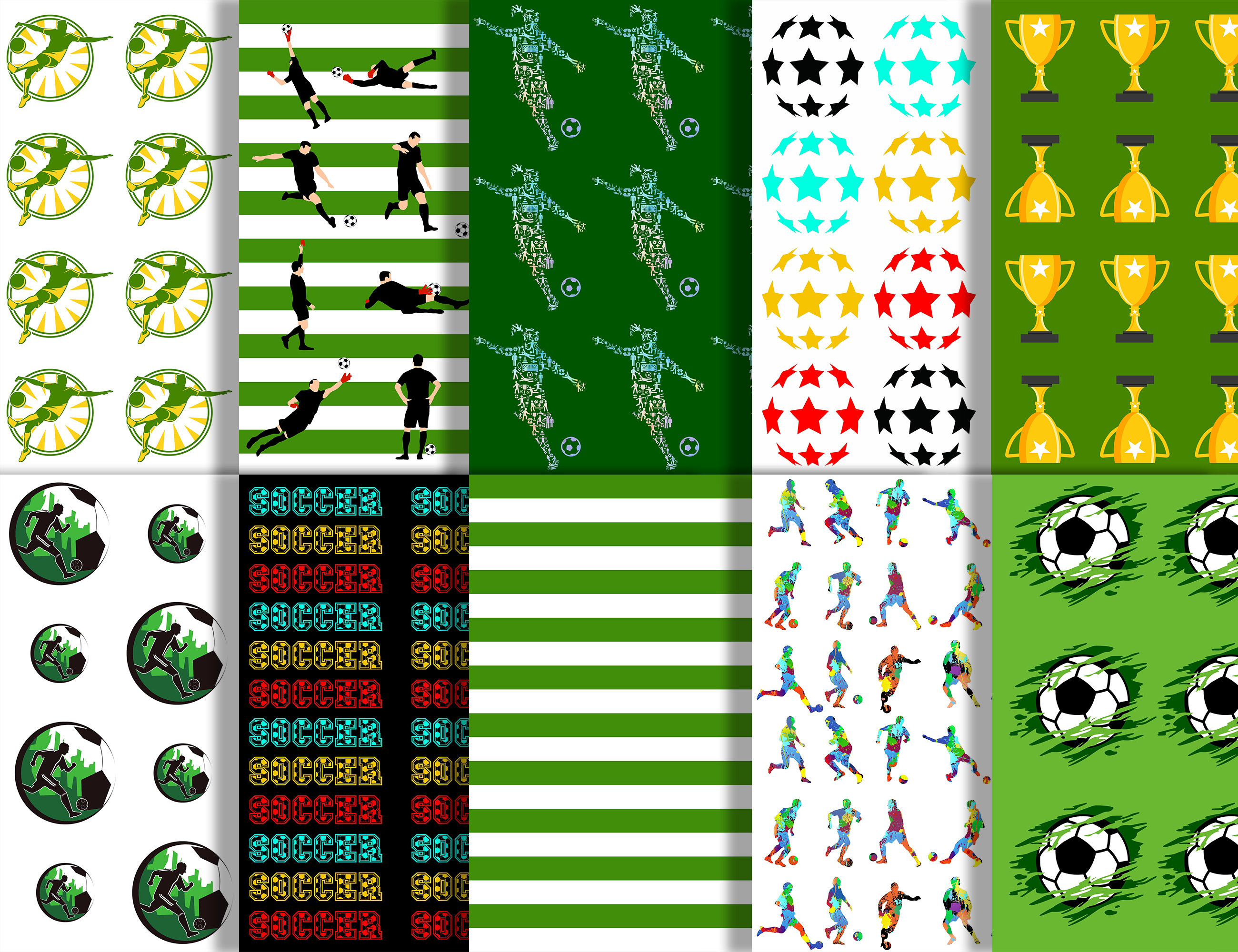 Soccer Digital Paper, Football Paper, Football Player Paper Pack, Sport ...