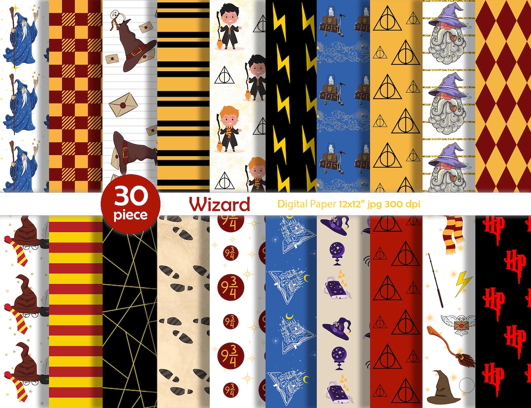 Sale Wizard Digital Paper,magic Digi Paper Pack,wizard School,magic ...
