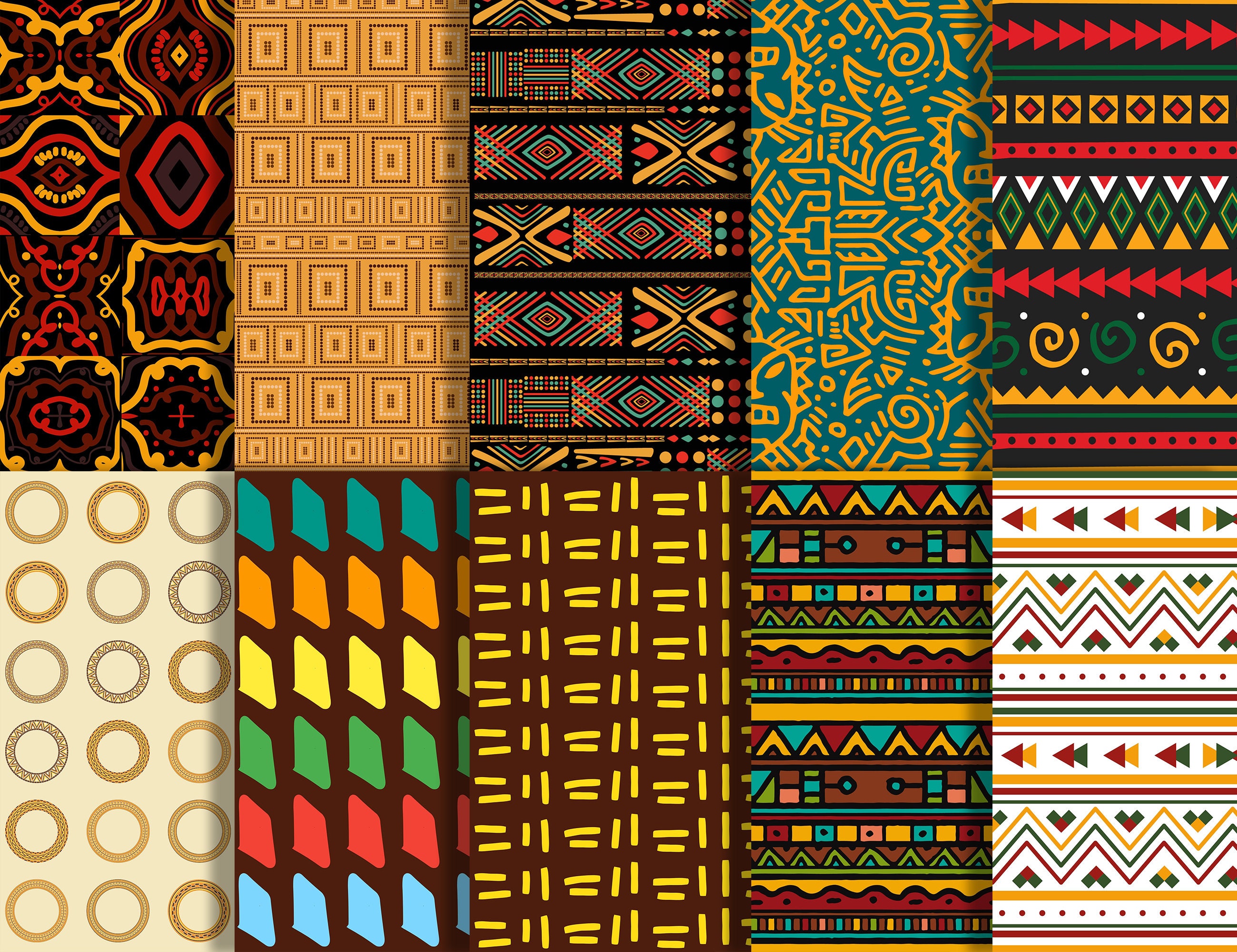 African Digital Paper,ethnic Pattern,african Scrapbook Paper,kwanzaa ...