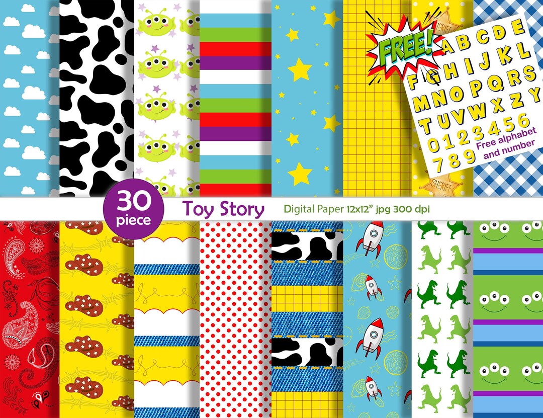 Sale Toy Story Digital Paper,toy Story Birthday Party,toy Story Costum ...