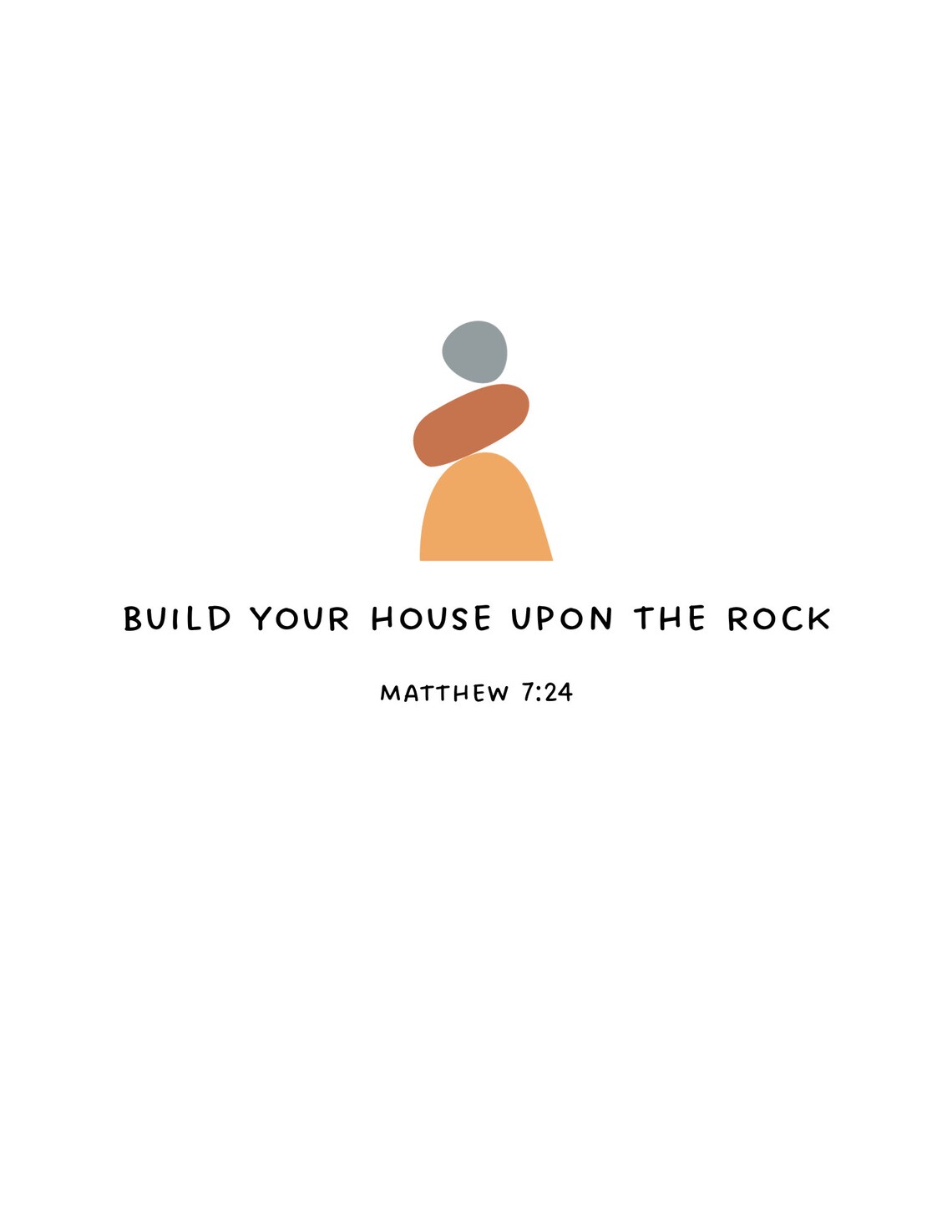 Printable Bible Verse Art "build Your House Upon the Rock" Matthew 7:24 ...