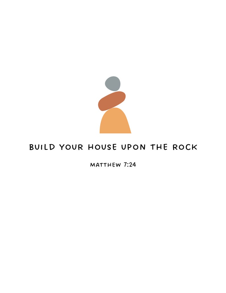 Printable Bible Verse Art "build Your House Upon the Rock" Matthew 7:24 ...