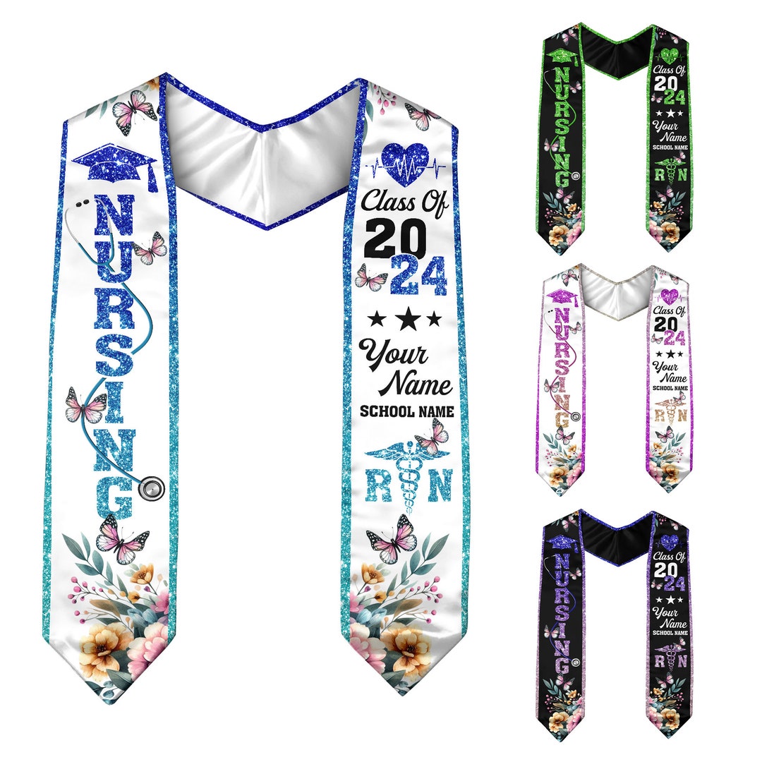 Customize Nursing Stole, Custom Graduation Sash, Nursing Graduation ...