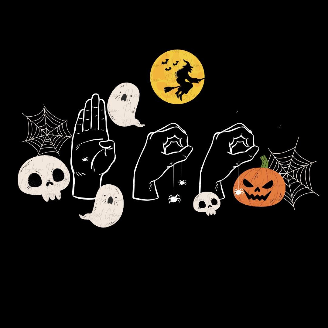 Halloween Boo ASL Sign Language PNG Halloween Hand Sign Language Png ...