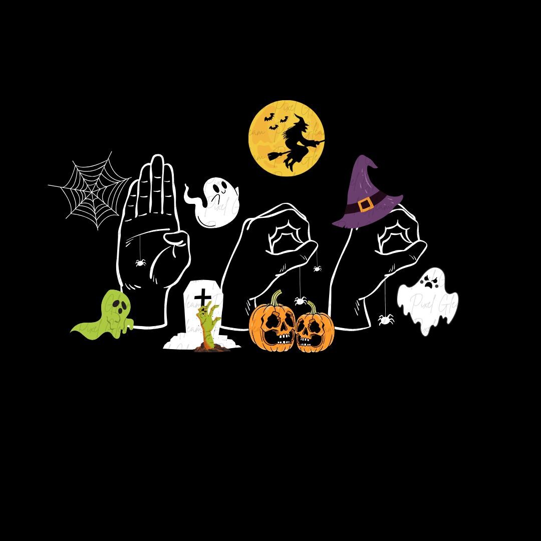 Halloween Boo ASL Sign Language PNG | Halloween Hand Sign Language Png ...