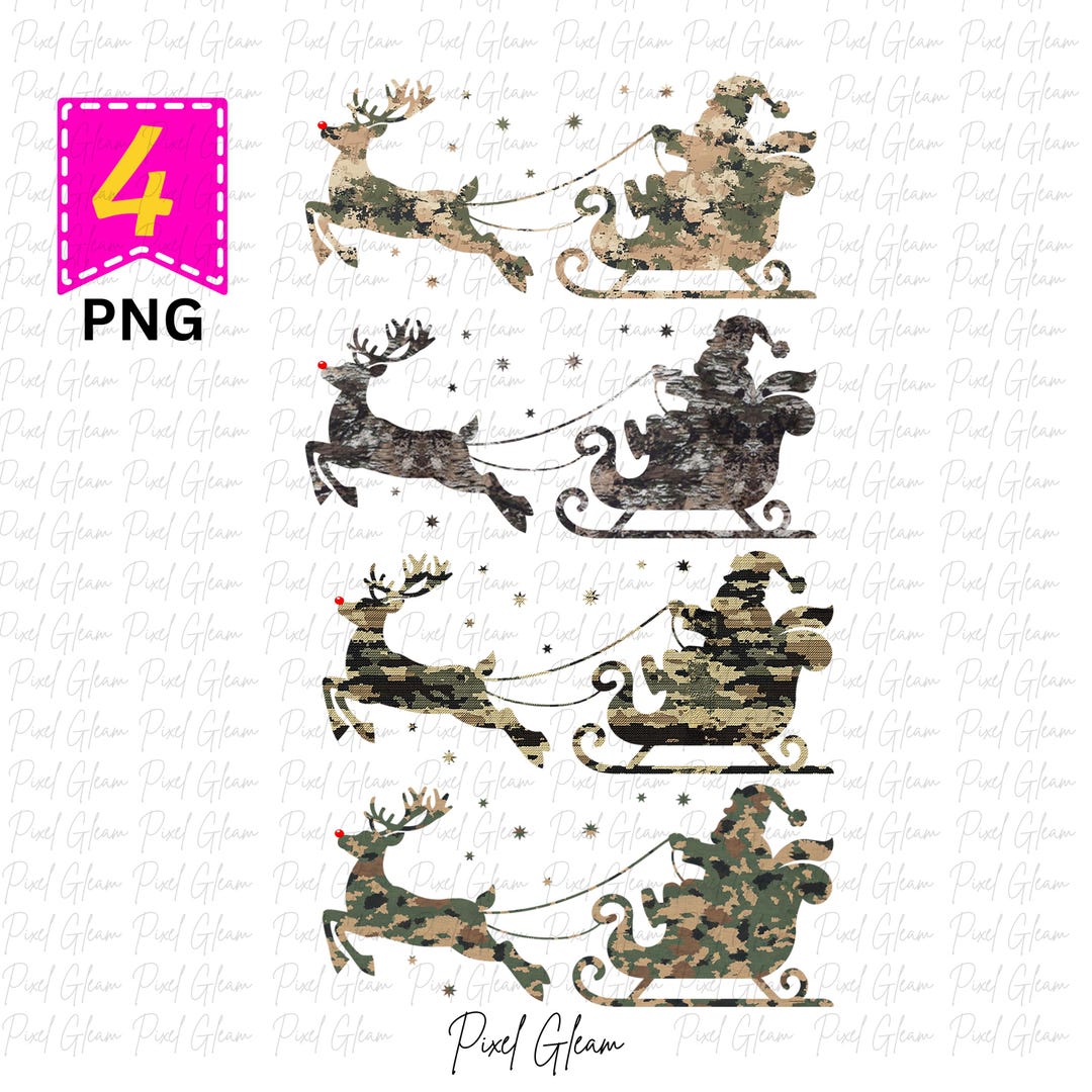 Camo Santa Png, Red Nose Reindeer, Hunting Png, Old School Camo, Kids ...