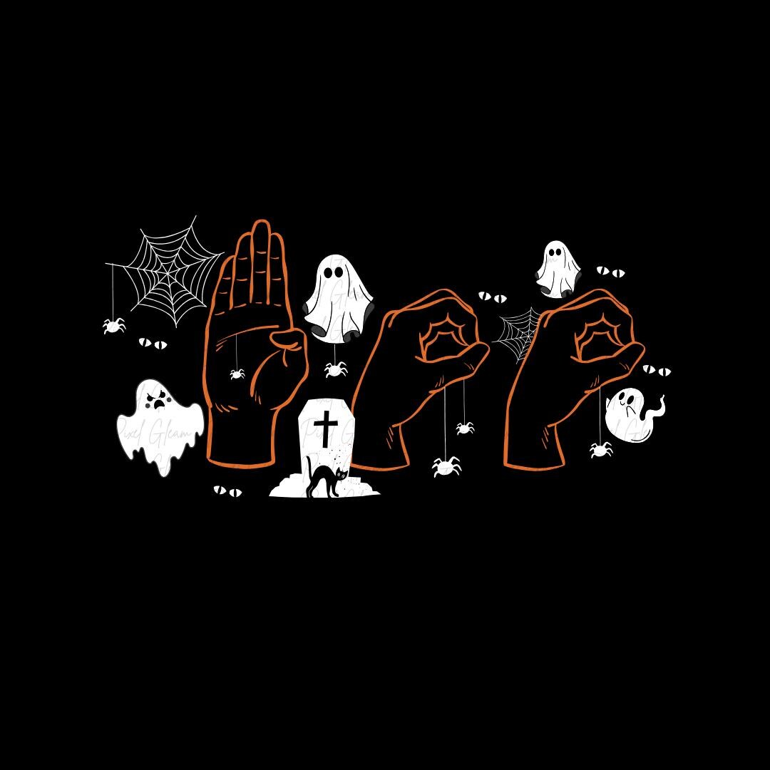 Halloween Boo ASL Sign Language PNG Halloween Hand Sign Language Png ...