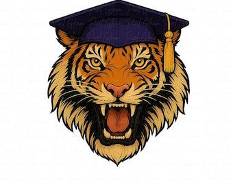Tiger Graduation PNG | Tiger PNG I Instant Download | T-shirt ...