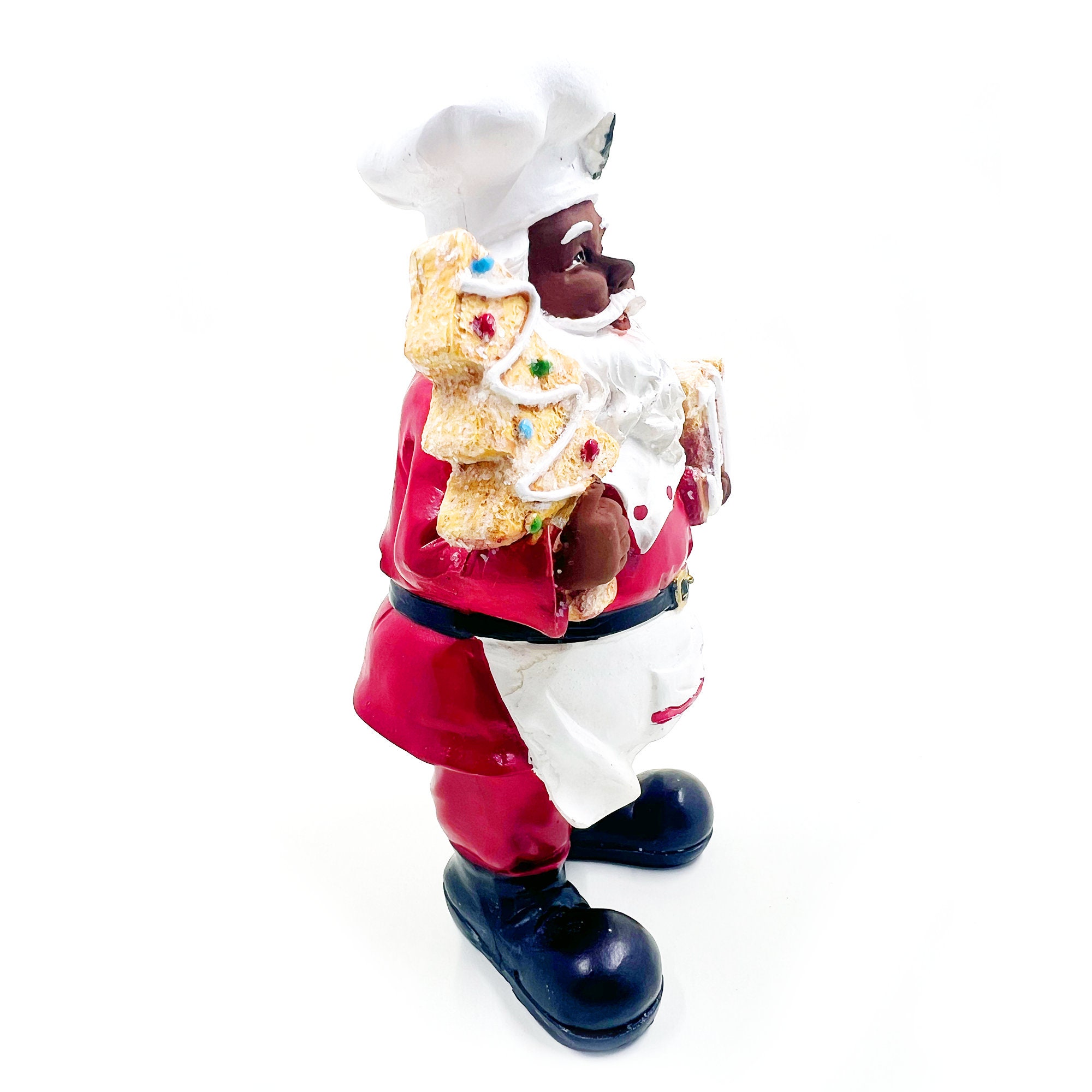 African American Baker Santa With Gingerbread Tree & Joy Cookie - Etsy