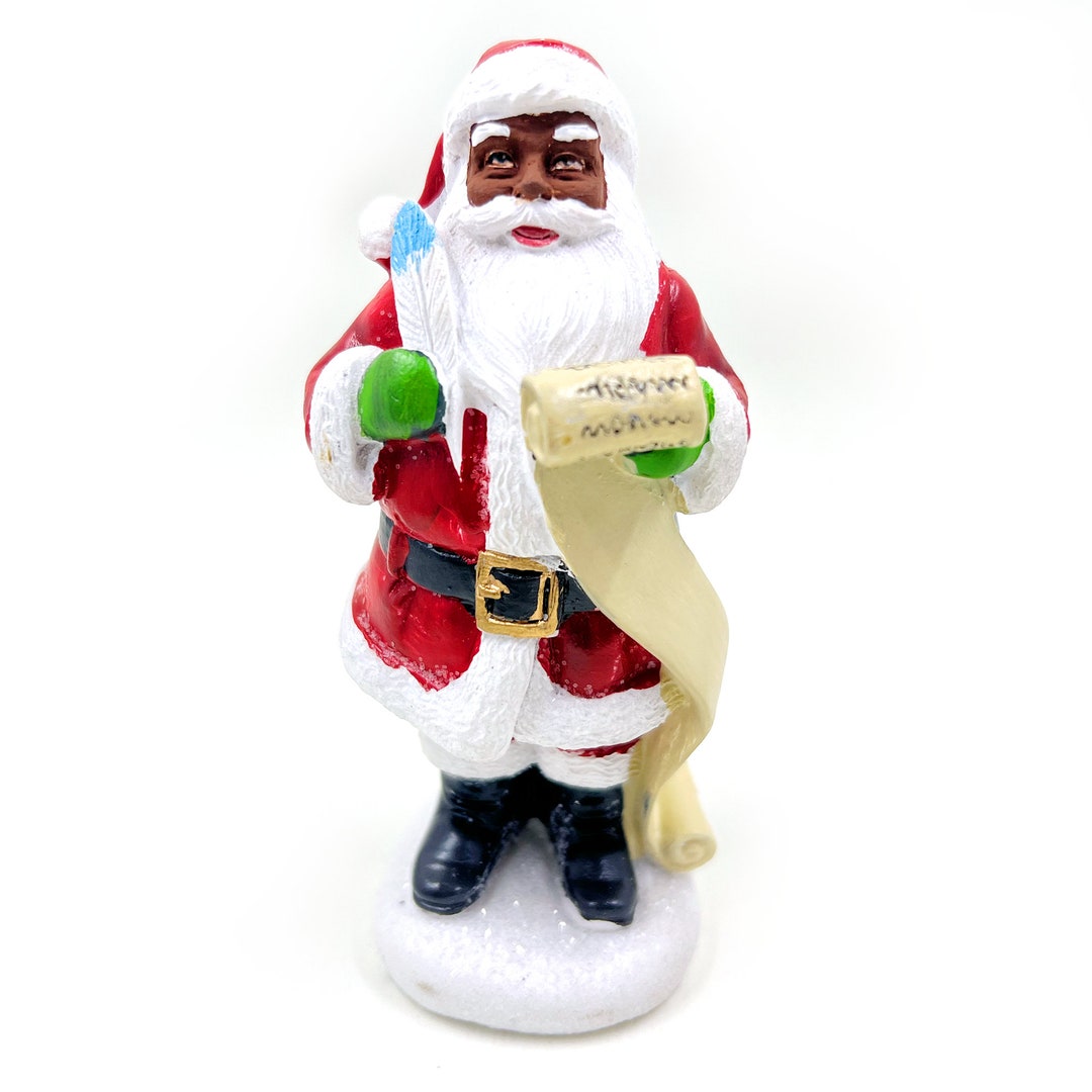 African American Santa Making a List and Checking It Twice - Etsy