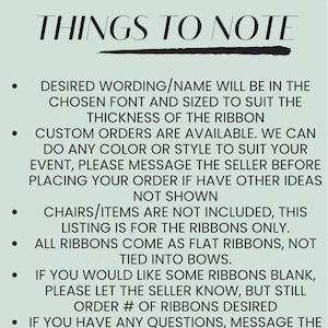 Luxury Personalized, Satin Ribbon | Chair Placements | Decor | Setting ...