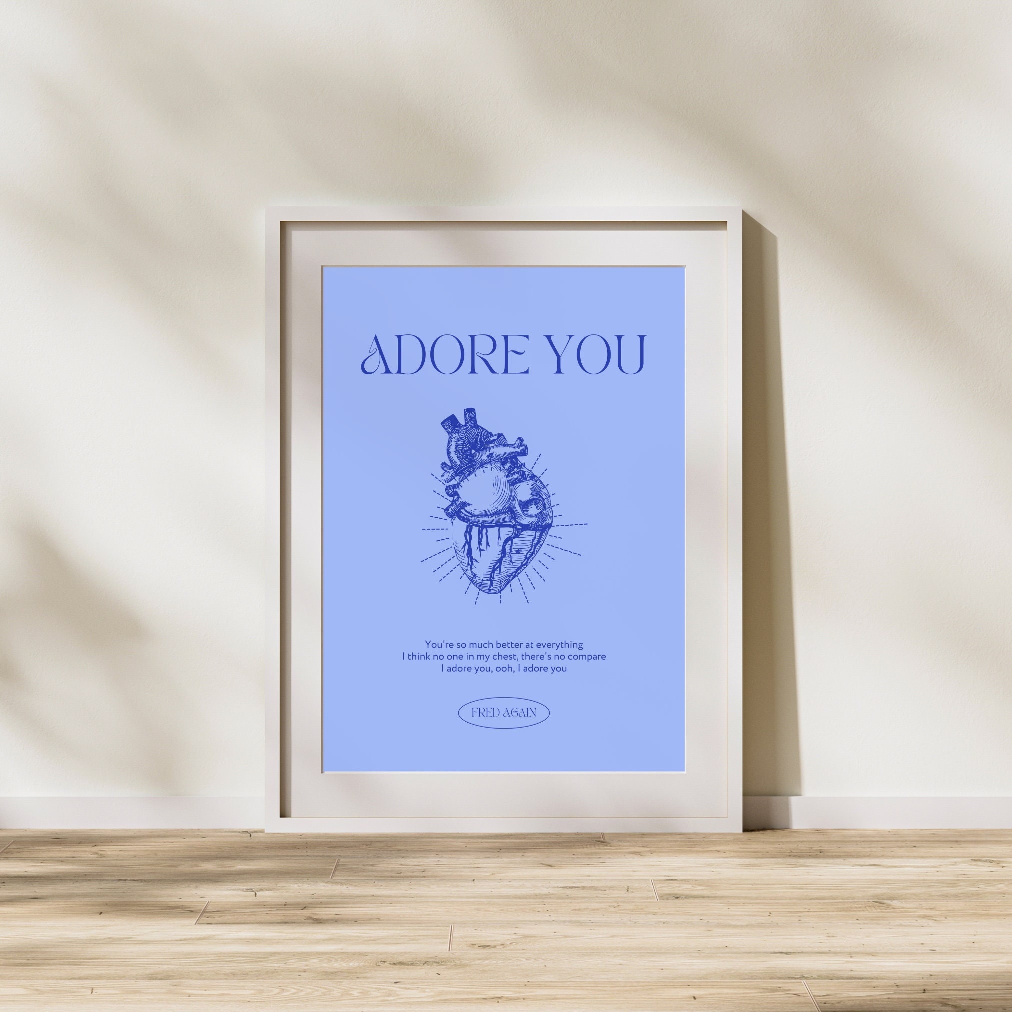 Fred Again Blue Heart Adore You Poster - Fred Again Tribute - Digital ...