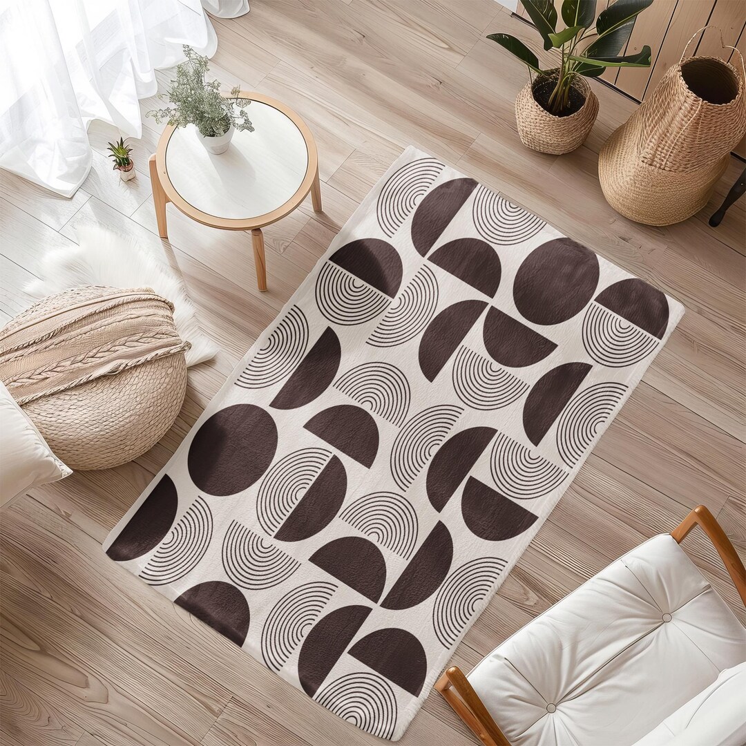 Abstract Boho Shapes Pattern Rug | Beach House Carpet | Indoor Outdoor ...