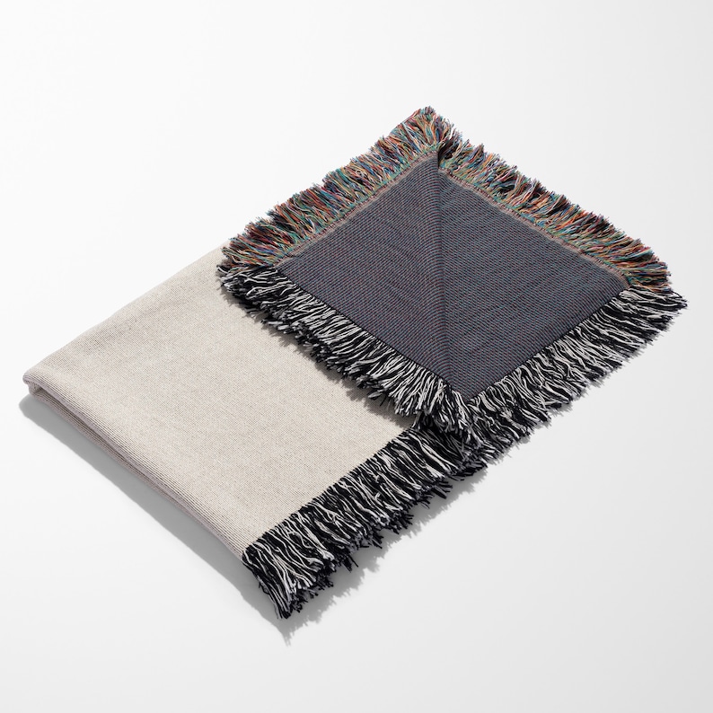 Snakes in the Forest Black Woven Blanket Throw Tapestry Cotton Knitted ...