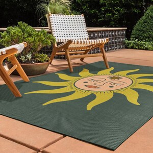 Bohemian Sun Art Rug | Beach House Carpet | Indoor Outdoor Floor Rug - Etsy