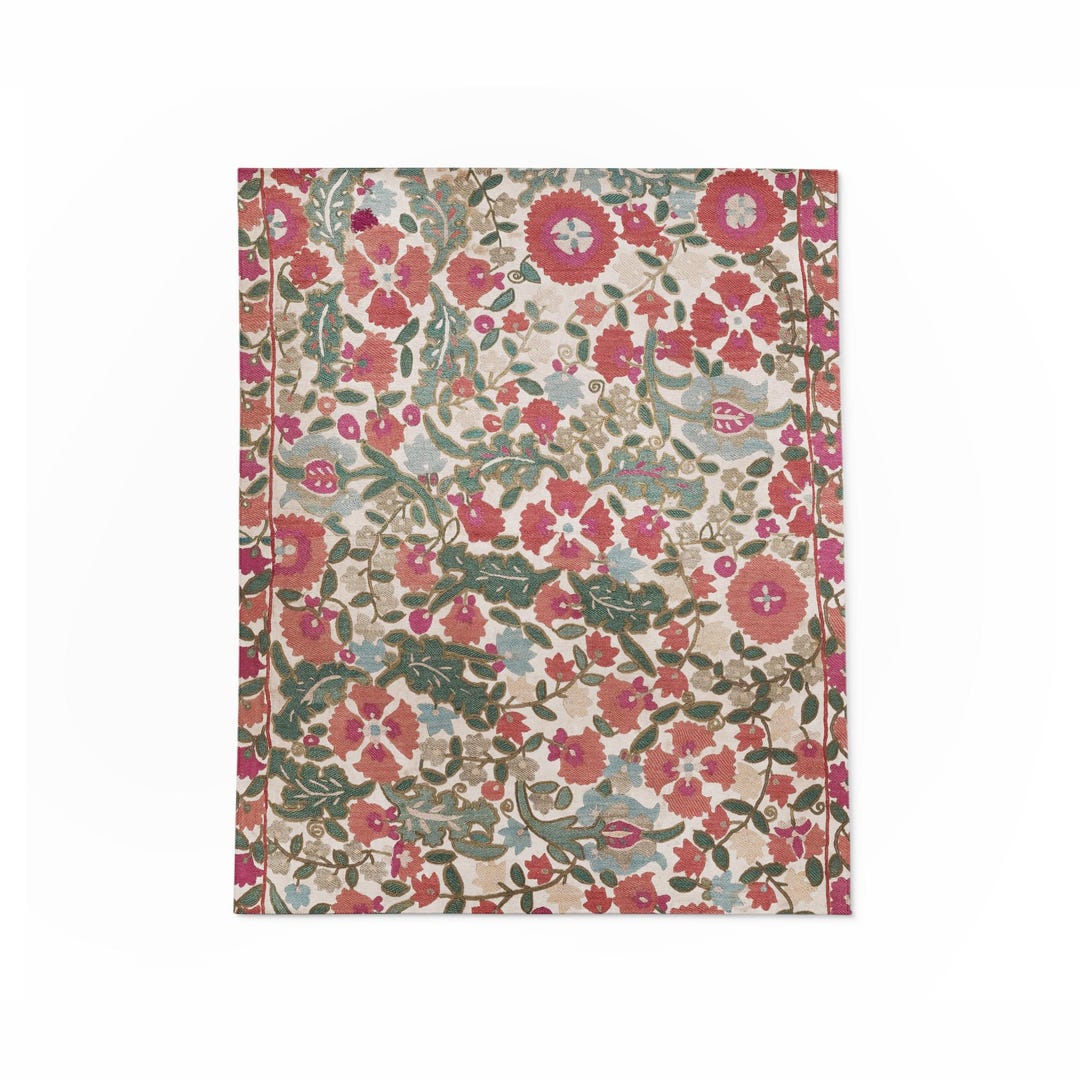 Vintage Antique Floral Rug Medallion Royal Wildflowers Botanical Carpet ...