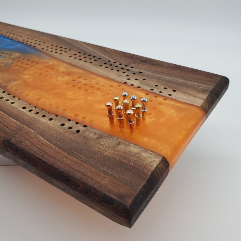 Epoxy Resin Cribbage Board - Etsy