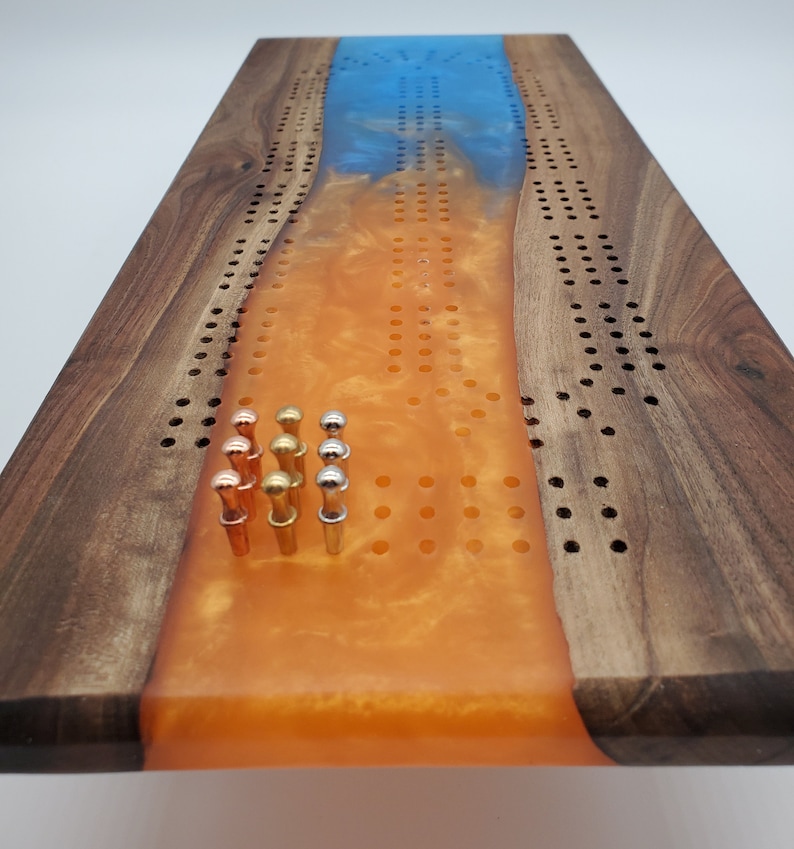 Epoxy Resin Cribbage Board - Etsy