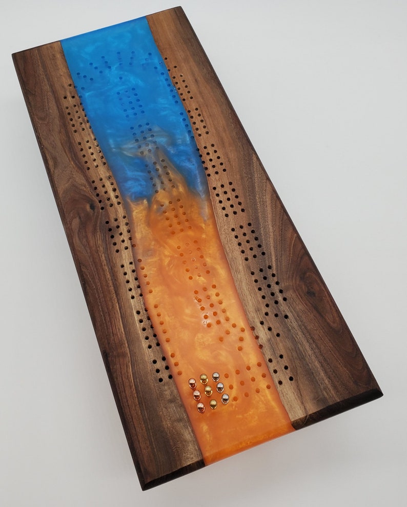 Epoxy Resin Cribbage Board - Etsy
