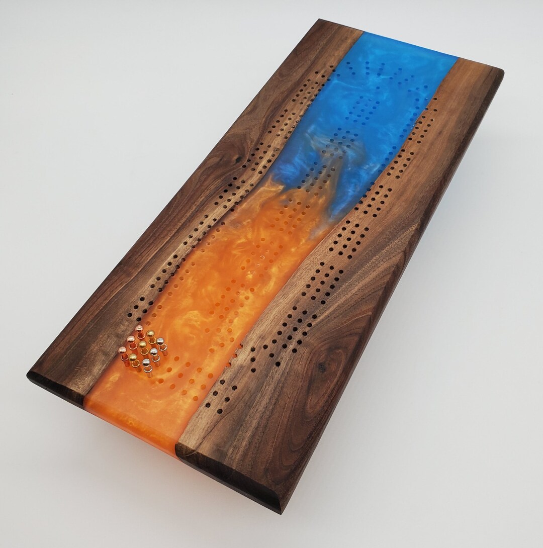 Epoxy Resin Cribbage Board - Etsy