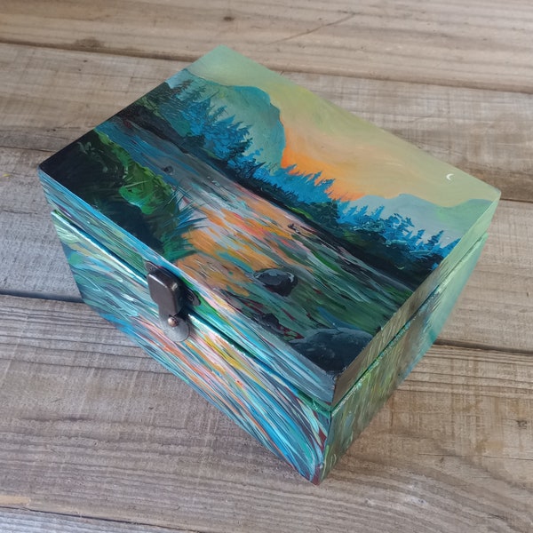 Painted Wooden Box - Etsy